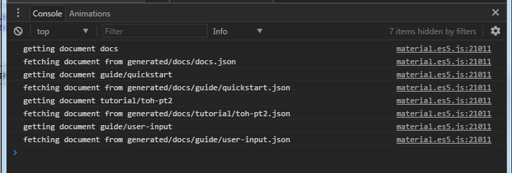 aio: console.log for every doc navigation in production · Issue #17453 · angular/angular · GitHub