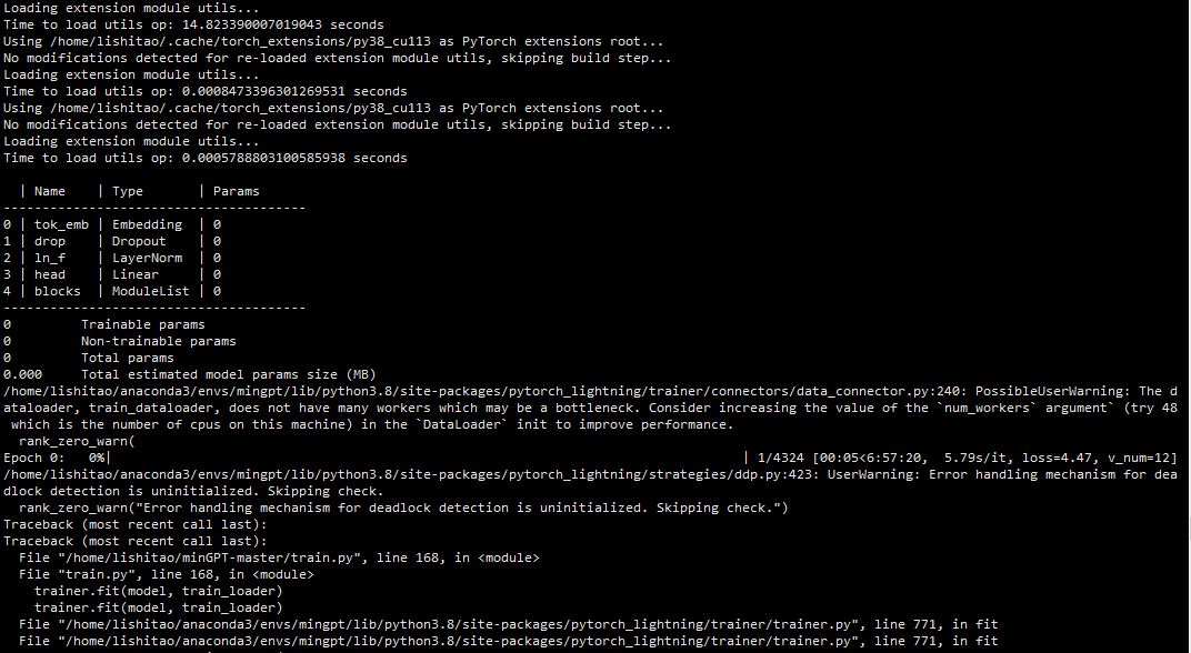 Error meet when reproducing mingpt with pytorch lightning+deepspeed. · Issue #12979 · Lightning ...