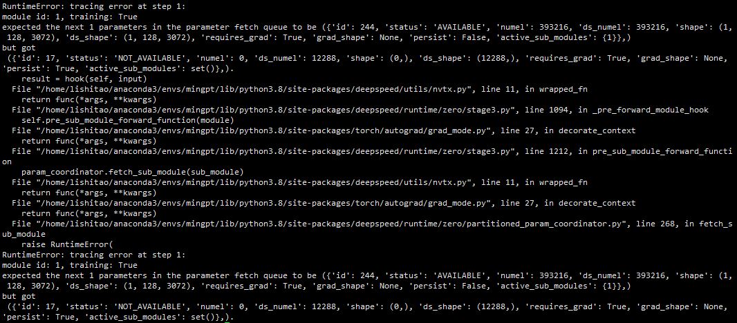 Error meet when reproducing mingpt with pytorch lightning+deepspeed ...