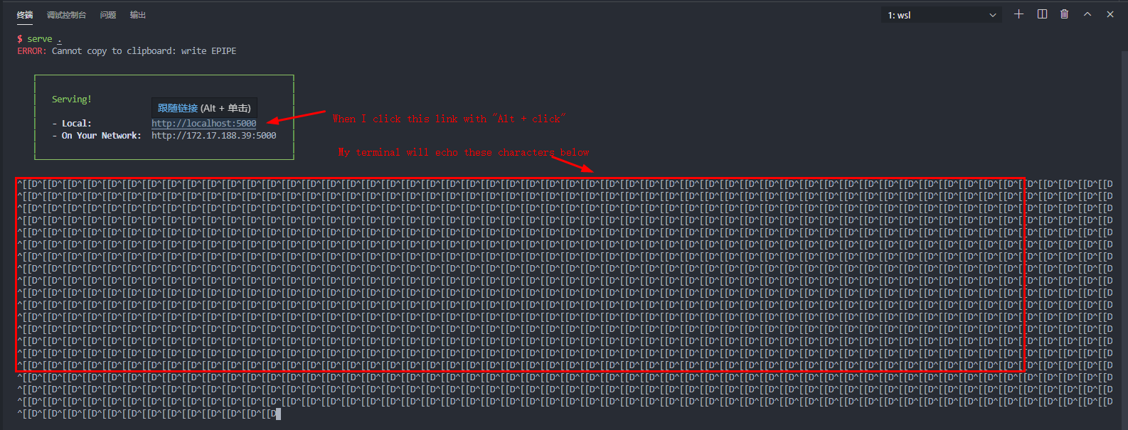 The Terminal Output Strange Character When I Following The Link · Issue
