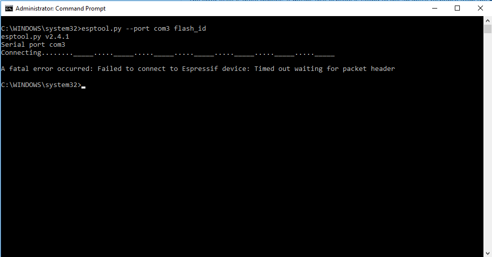 Esptool Not Connecting With Esp32s On Win10 · Issue 325 · Espressifesptool · Github