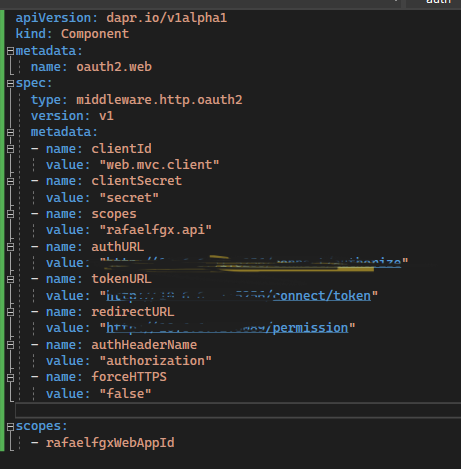 dapr oauth2 The middleware doesn't work · Issue #6779 · dapr/dapr · GitHub