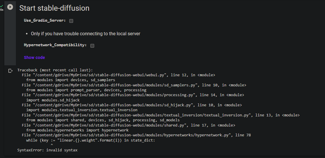 cant start SD on colab · Issue #183 · TheLastBen/fast-stable-diffusion · GitHub