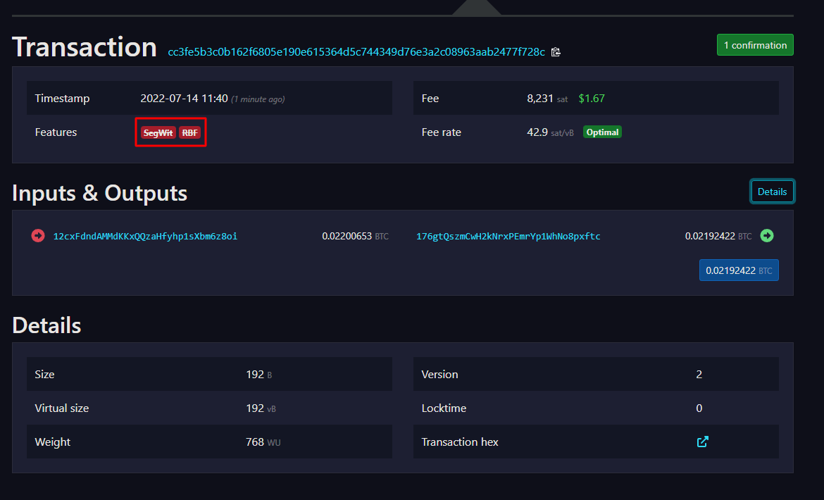Add Taproot to transaction features menu · Issue #2107 · mempool/mempool · GitHub