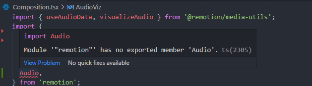Module Remotion Has No Exported Member Audio · Issue 942 · Remotion Devremotion · Github 