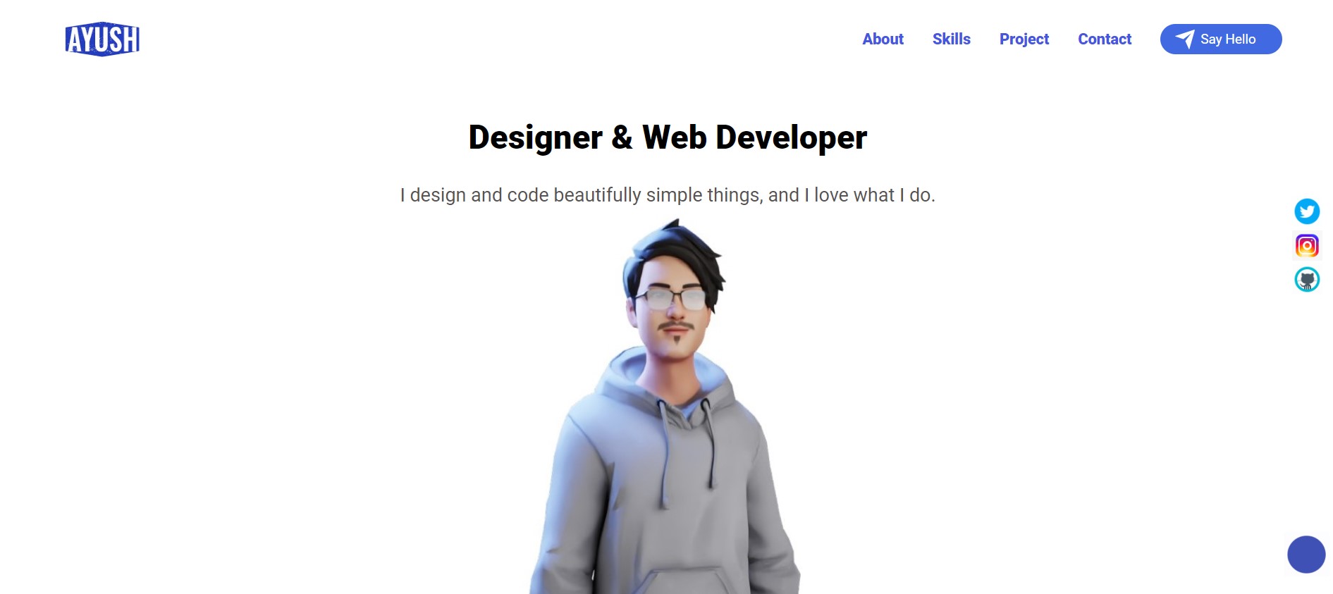 GitHub - AyushSwar/AyushSwar.github.io: portfolio using HTML, Css & JS.