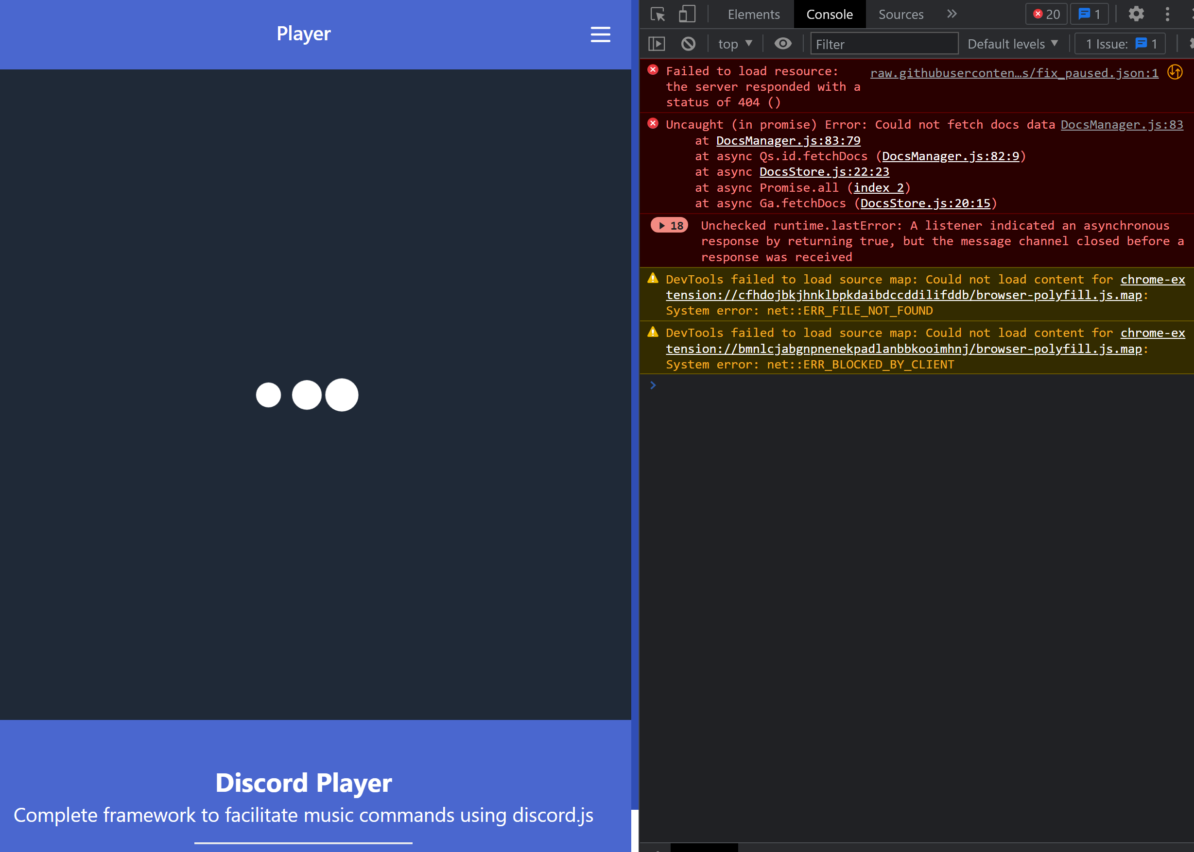 Issue pulling up documentation. · Issue #1519 · Androz2091/discord-player · GitHub