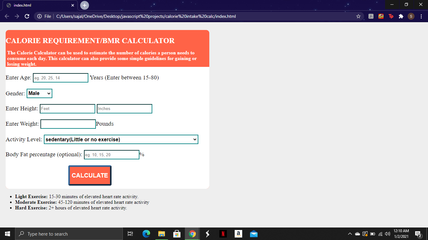 GitHub - sajal147x/calorieCounter: A web application that lets you ...