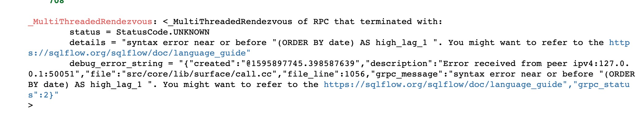 Standard MySQL statement like "SELECT LAG(high, 1) OVER (ORDER BY date) AS high_lag_1 FROM ...