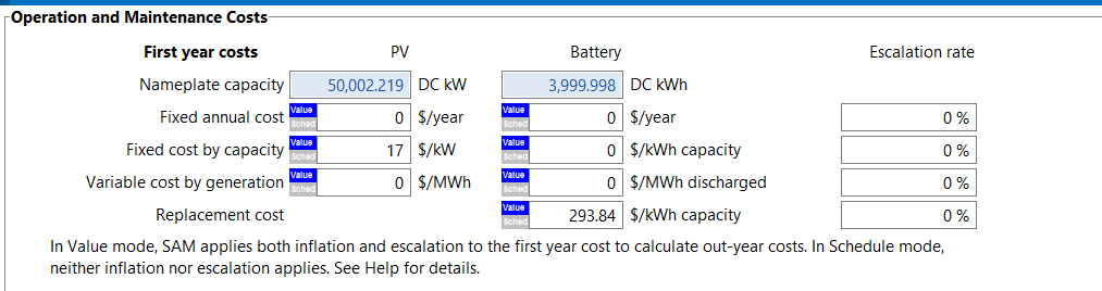 Add fields for battery augmentation, O&M costs · Issue #257 · NREL/ssc · GitHub