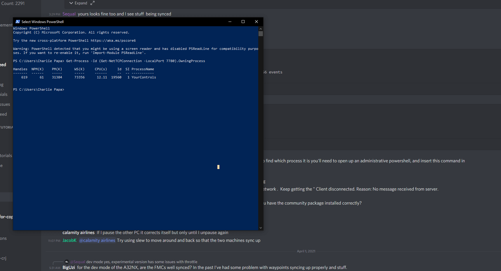 [BUG] Client disconnected. Could not connect to the YourControl gauge ...