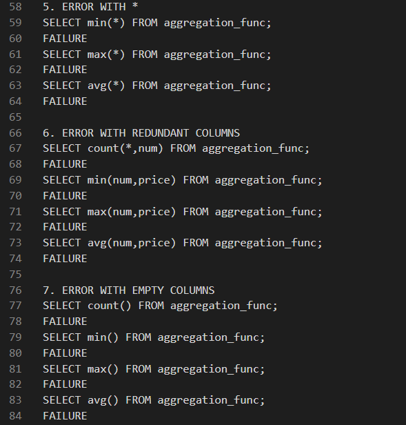 Following Errors about aggregate functions should be reported at the syntax analysis stage ...