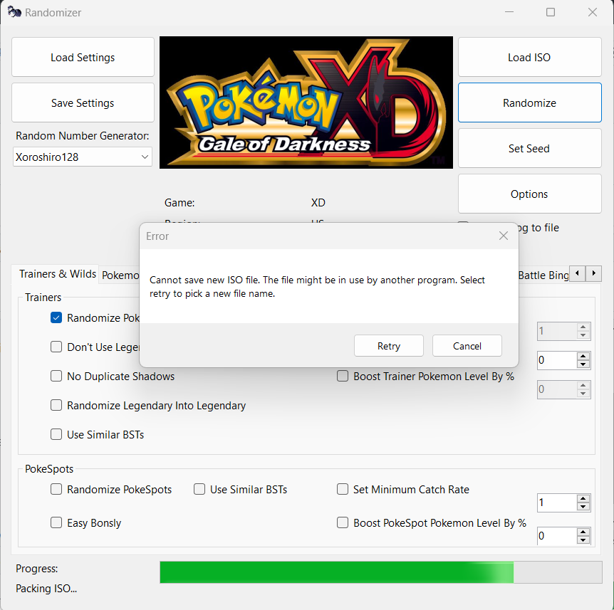 [BUG] Can't create a random ISO. File might be in use in another program · Issue #71 · rotobash ...