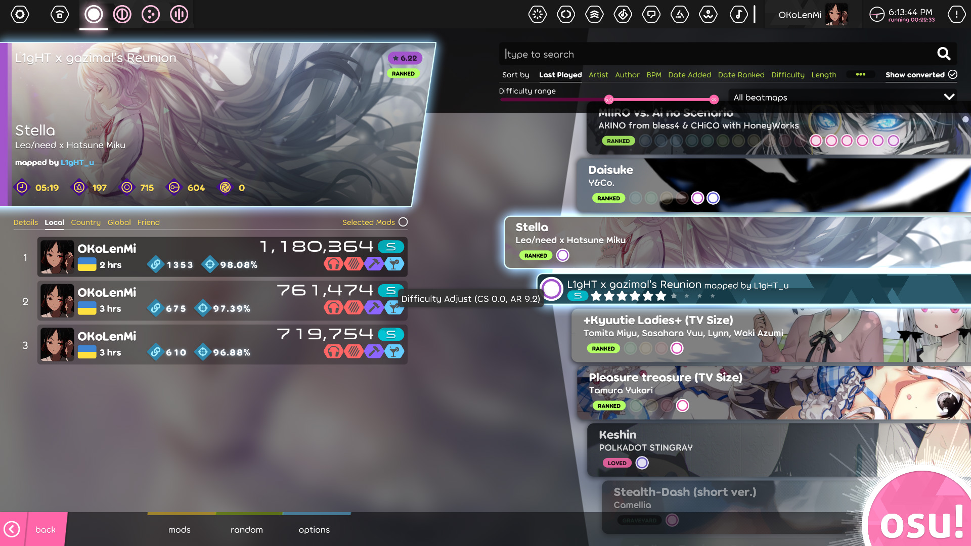 Replay record incorrect (Nightcore +Relax + CircleSize 0) · Issue #19738 · ppy/osu · GitHub
