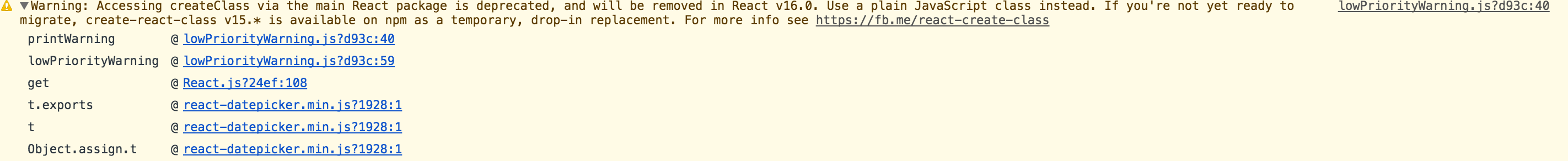 React.createClass warning thrown with React 15.6.1 (+ possibly lower versions) · Issue #1023 ...