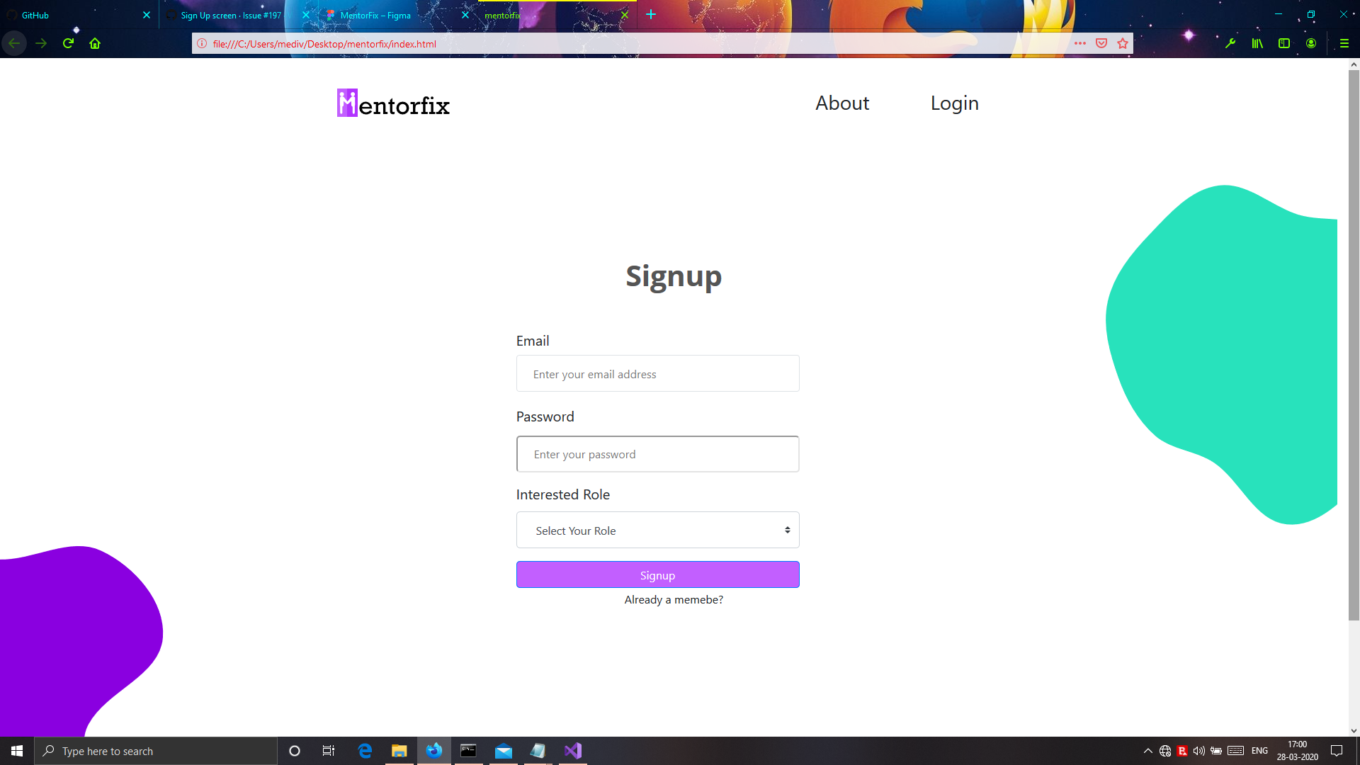 Sign Up screen · Issue #197 · WrippleFoss/mentorFix · GitHub