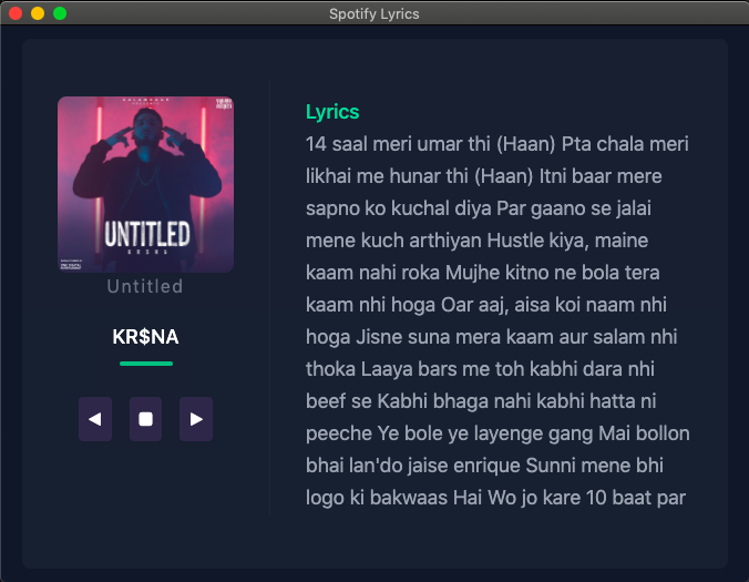 GitHub - Arkaraj/Spotify-Lyrics: This is an application made in Electron to find out Lyrics of ...