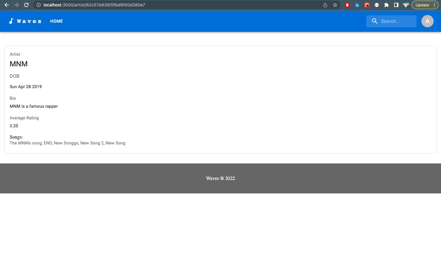 GitHub - Arkaraj/Waves: Spotify like Webapp with Simple CRUD operations