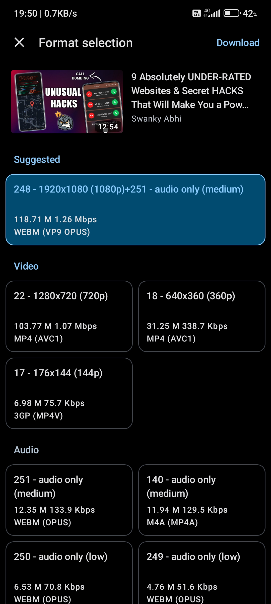 An option to download suggested video directly without selecting format · Issue #439 ...