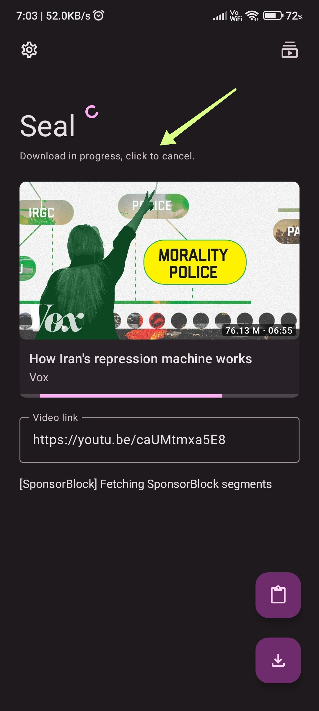Highlight the cancel button · Issue #443 · JunkFood02/Seal · GitHub