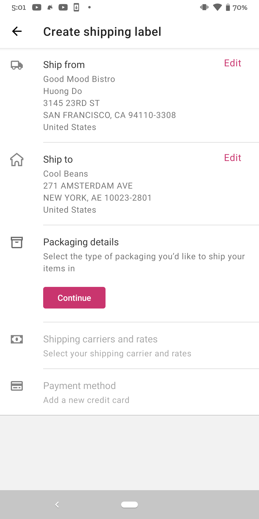 Shipping Labels: Should check for US military states and US domestic ...