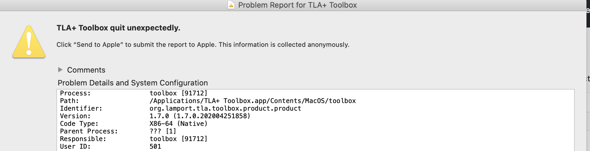 tla+ toolbox quit unexpectly when producing pdf document · Issue #560 · tlaplus/tlaplus · GitHub