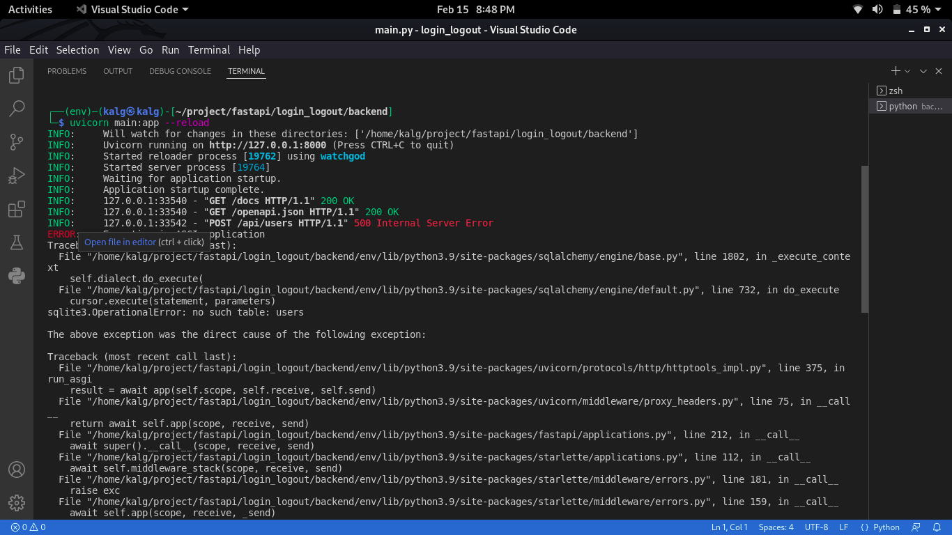 I have created all the tables according to fastapi documentation but it is not working · Issue ...