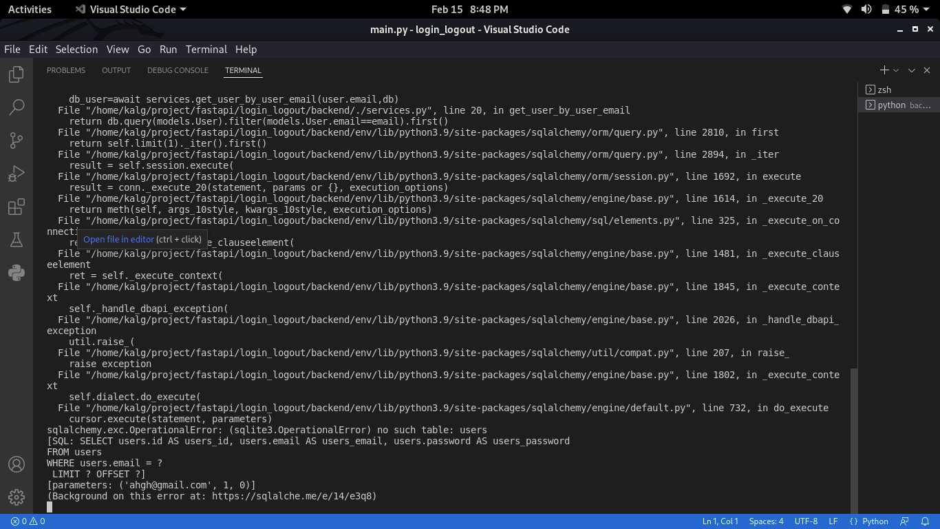I have created all the tables according to fastapi documentation but it is not working · Issue ...