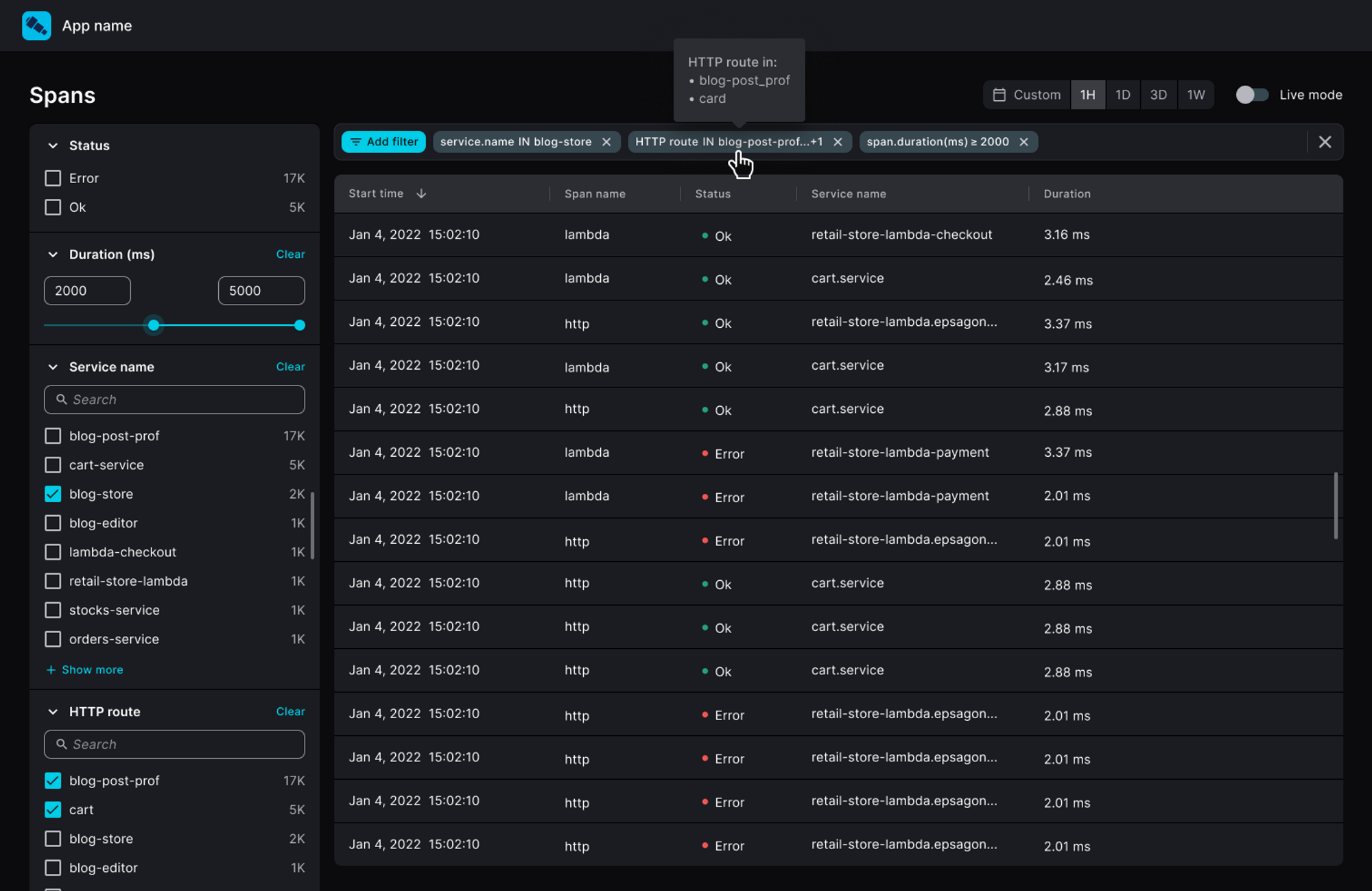 📚️ Span Search / Duration Slider · Issue #765 · teletrace/teletrace · GitHub