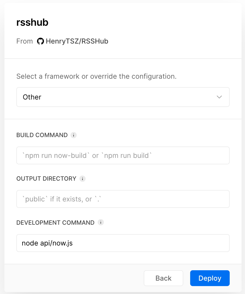 支持Now.sh 一键部署 · Issue #4334 · DIYgod/RSSHub · GitHub
