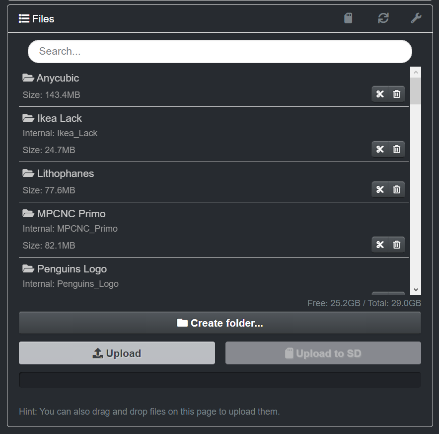 Resize of files section · Issue #90 · LazeMSS/OctoPrint-UICustomizer · GitHub