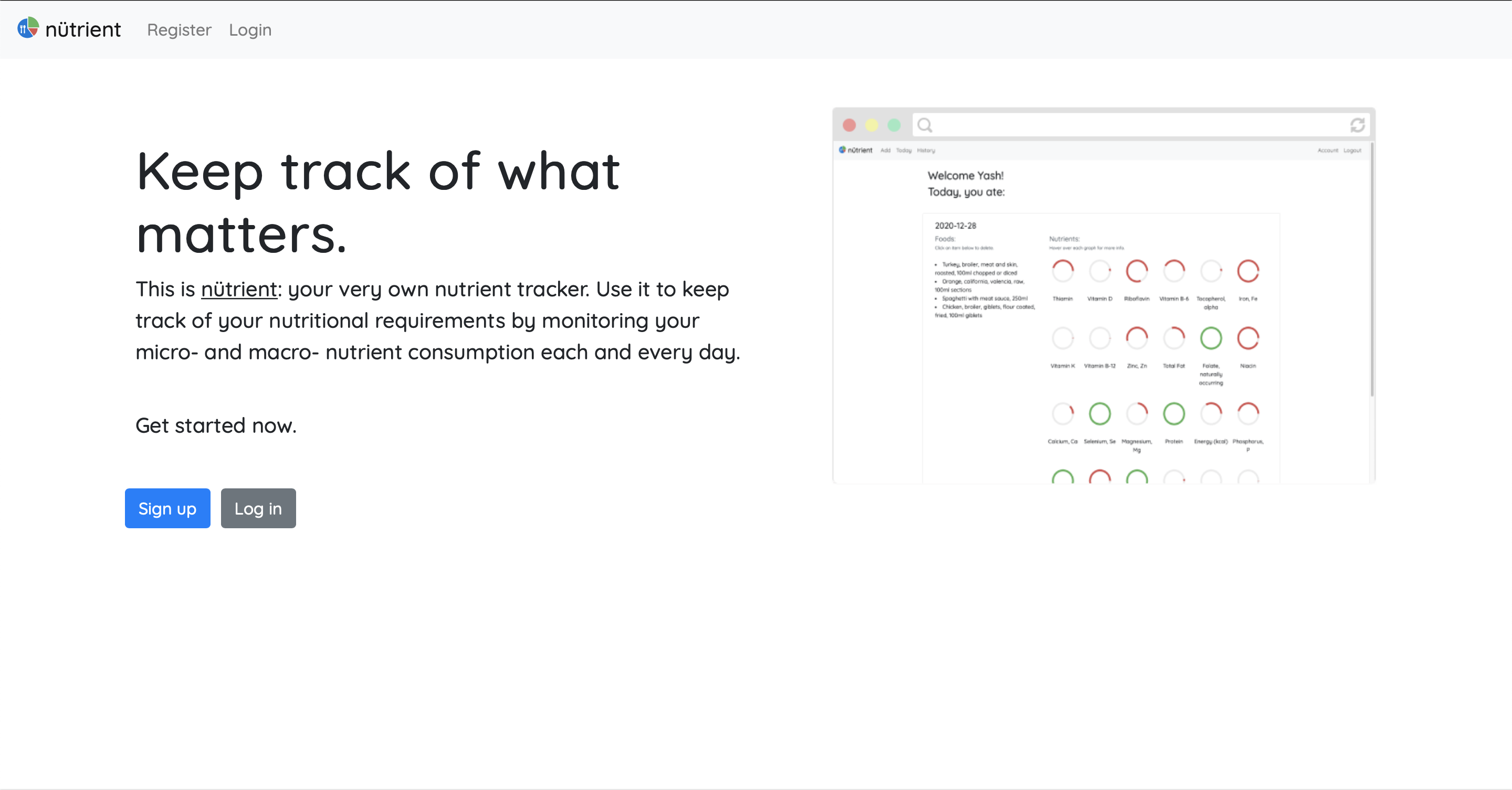 GitHub - rohatgiy/nutrient: Welcome! nütrient is a personal nutrient tracker built using the ...