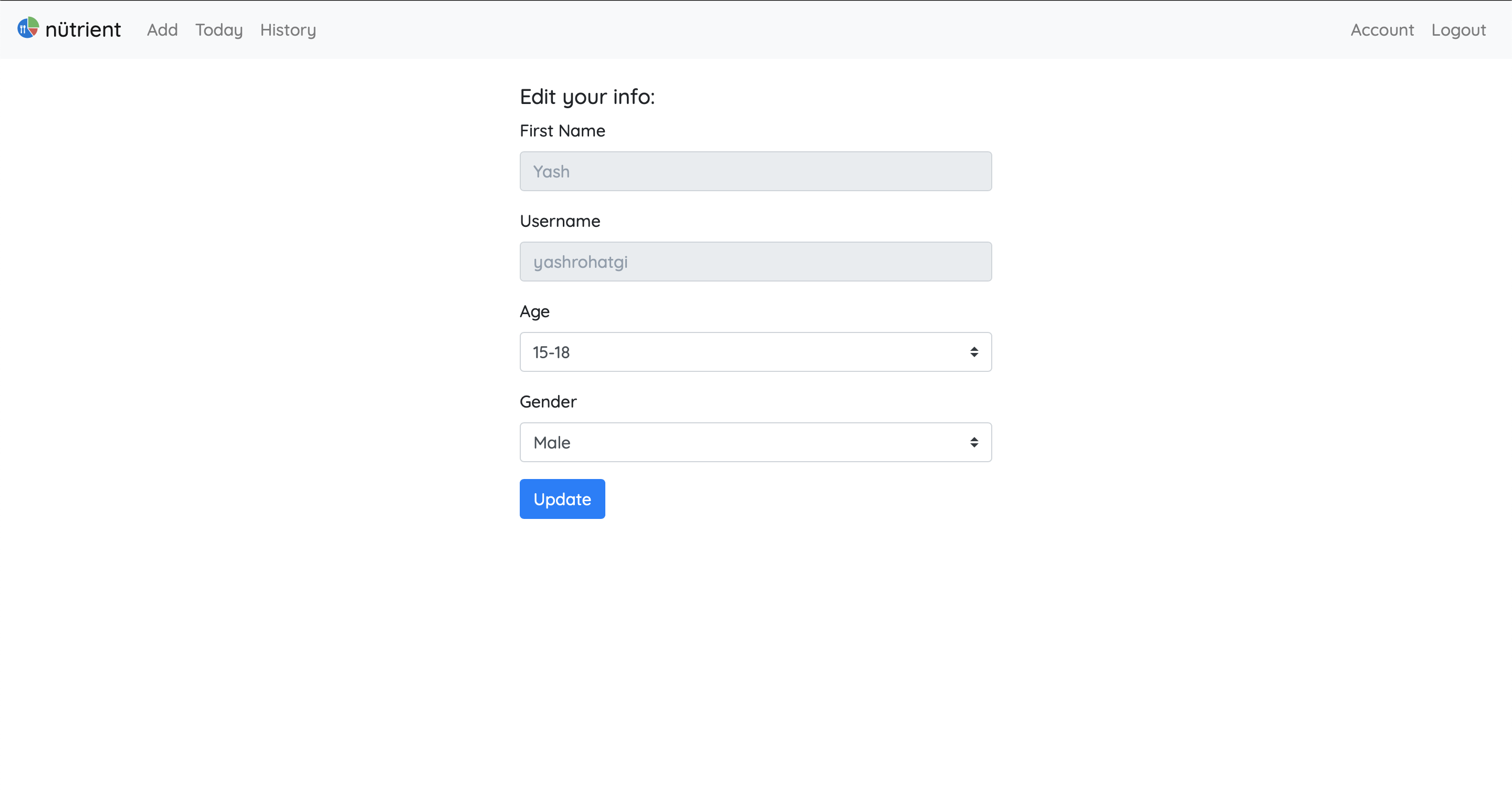 GitHub - rohatgiy/nutrient: Welcome! nütrient is a personal nutrient tracker built using the ...