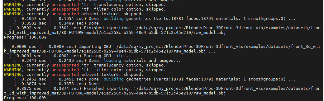 [BUG]: fail in Single scene rendering · Issue #1 · yinyunie/BlenderProc ...