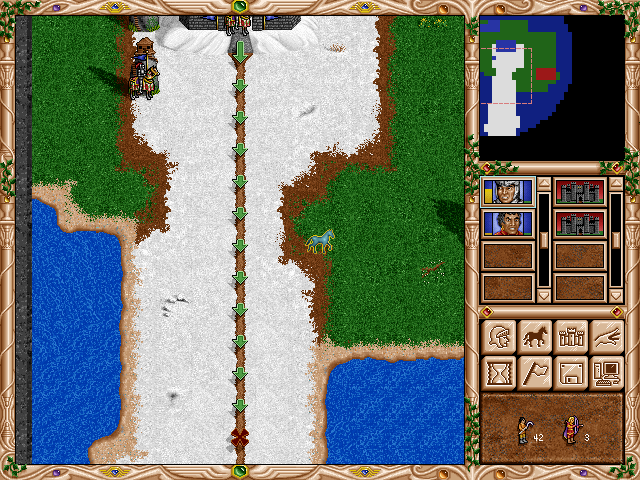 World map, path arrows have different length, while walking outside ...