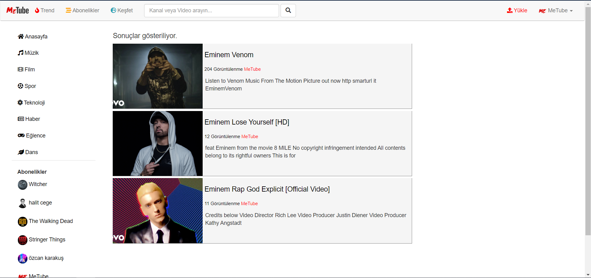 GitHub - ozcankrks/metubeClone: MeTube Youtube Basit Klon