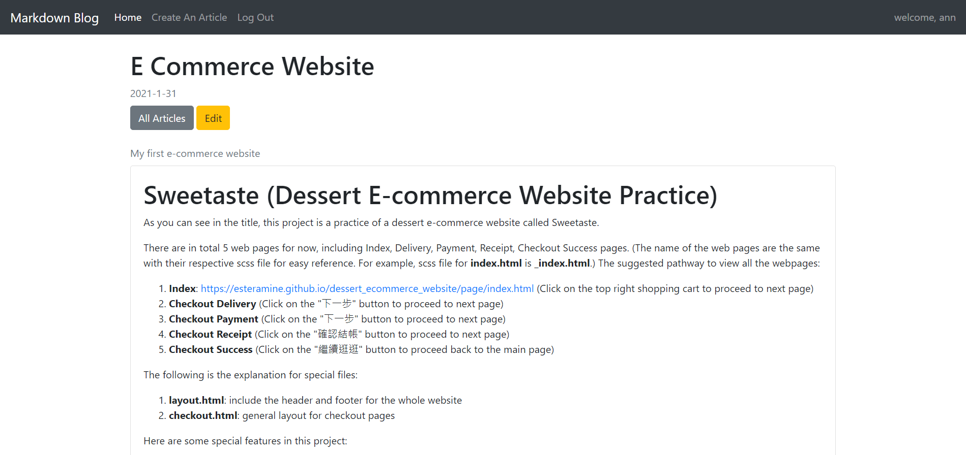 Github Esteramine Markdown Blog