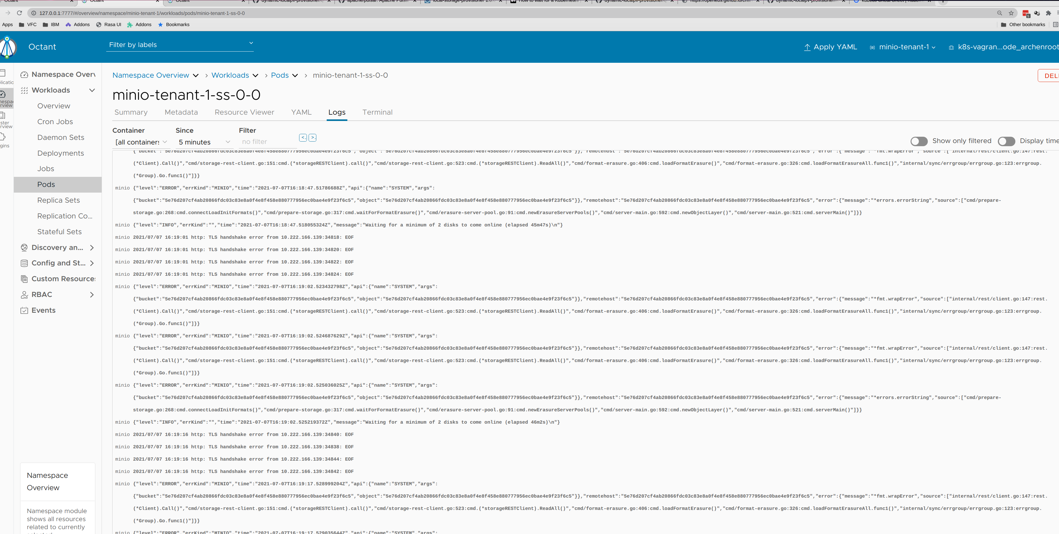 minio-tenant-1 Waiting for Console TLS Certificate · Issue #714 · minio/operator · GitHub