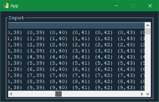 How to make horizontal scrollbar work for a wide table · Issue #53 · jason990420/PySimpleGUI ...