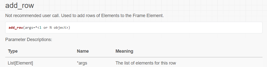 [Error/Question] Frame().add_row() arguments not clear · Issue #4457 · PySimpleGUI/PySimpleGUI ...