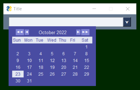 Dropdown Calendar · Issue #218 · jason990420/PySimpleGUI-Solution · GitHub