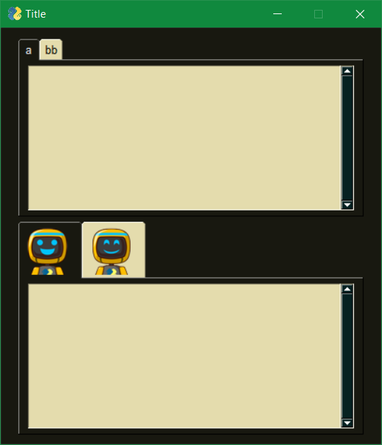 [Bug] Tabs without text do not update returned values dictionary for TabGroup when swapping ...