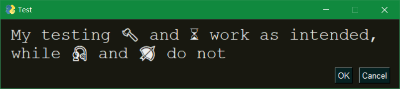 [Bug] certain emojis do not display in text elements · Issue #6361 · PySimpleGUI/PySimpleGUI ...