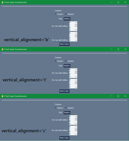 [ Question] not work vertical_alignment='b' column · Issue #3464 · PySimpleGUI/PySimpleGUI · GitHub