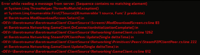 Sequence contains no matching element when trying to reconnect to a server after a SteamP2P ...
