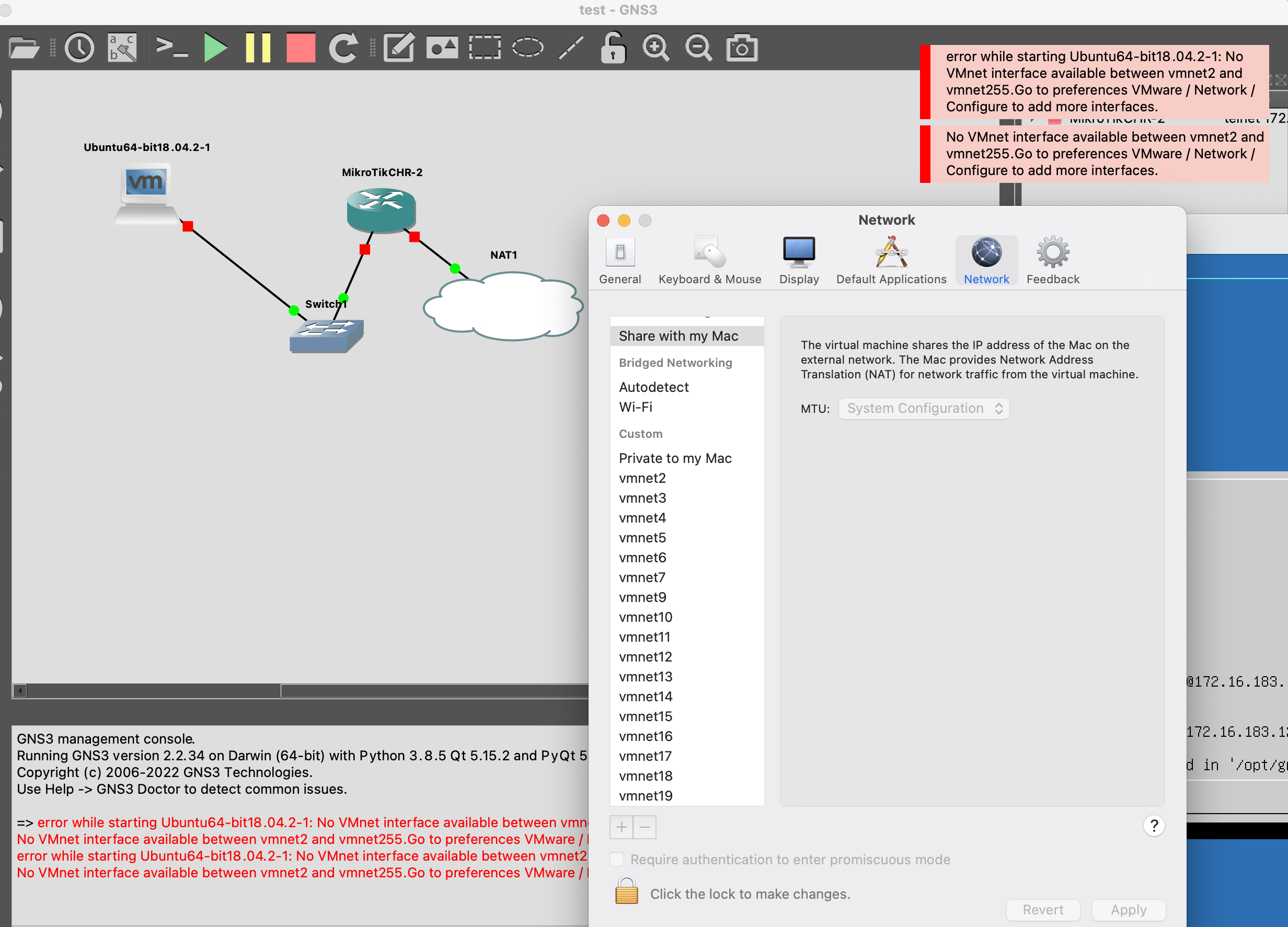 OSX Big Sur No VMnet interface available, But they DO exist · Issue #3381 · GNS3/gns3-gui · GitHub