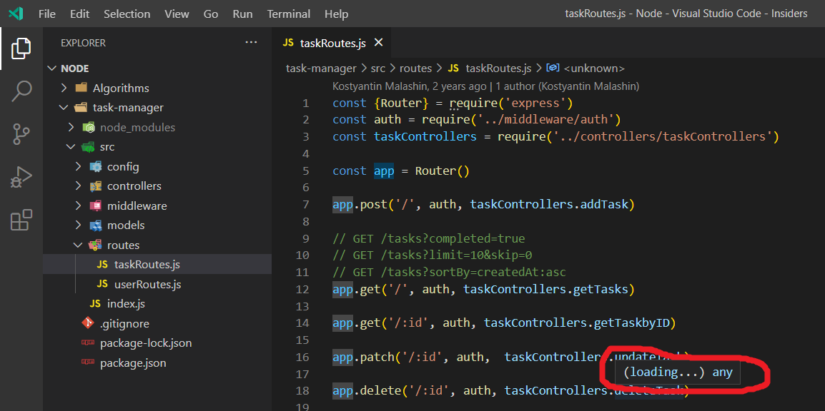 When Hovering Mouse On Function Or Something Another It Shows Loading Forever · Issue