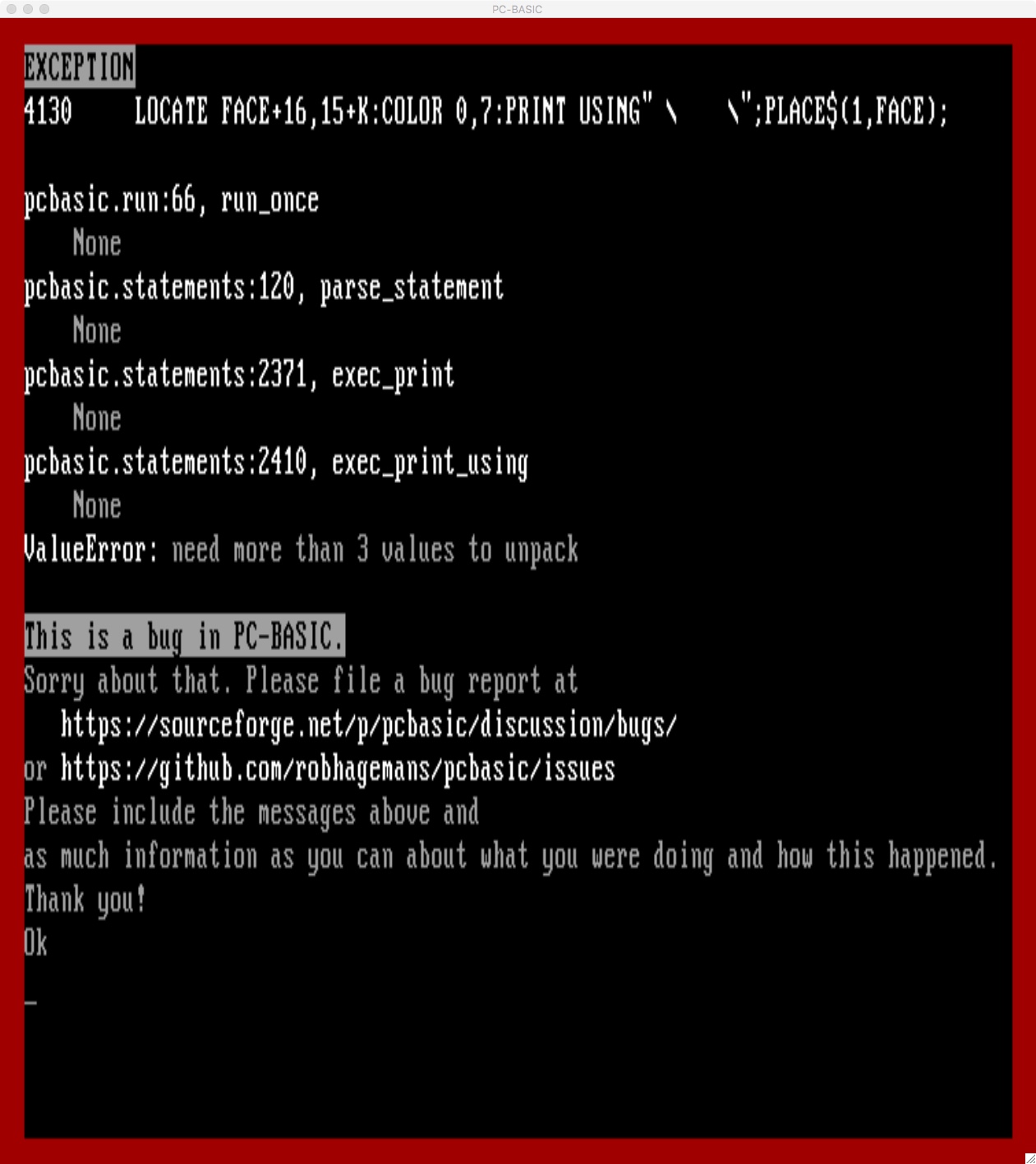 LOCATE FACE+16gr · Issue #71 · robhagemans/pcbasic · GitHub