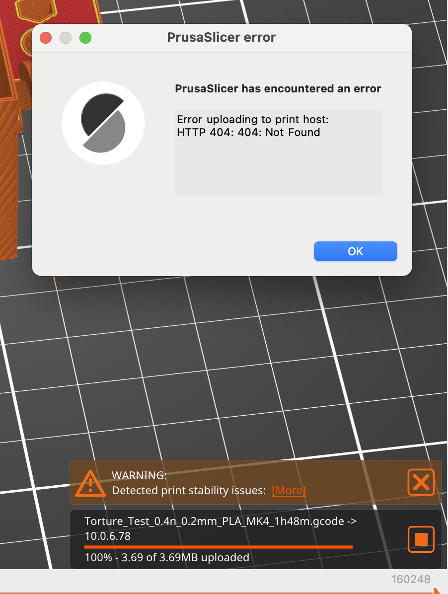 upload to mk4 fails · Issue #10494 · prusa3d/PrusaSlicer · GitHub