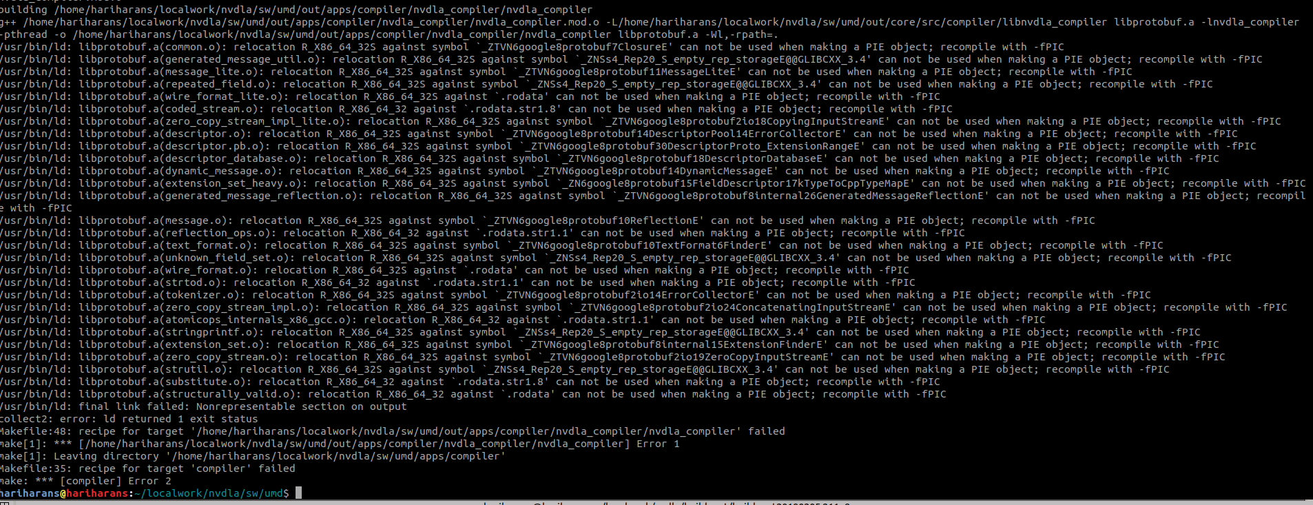 Failed to link 'nvdla_compiler' · Issue #158 · nvdla/sw · GitHub